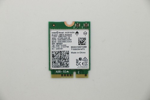 INTEL AX201NGW DUAL BAND CNVIO2 802.11AX WLAN BLUETOOTH 5.1 WIFI CARD ...
