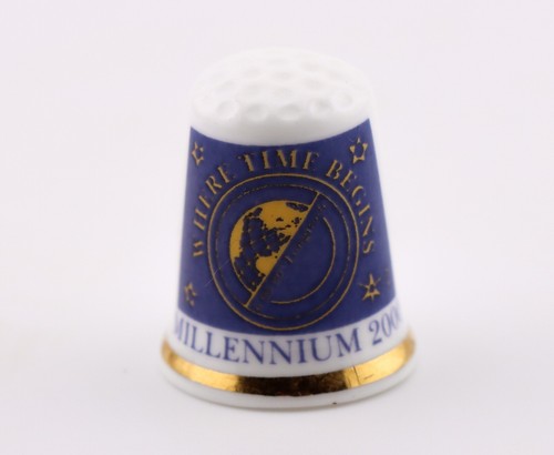 MILLENNIUM 2000 THIMBLE Y2K commemorative vintage bone china England ...