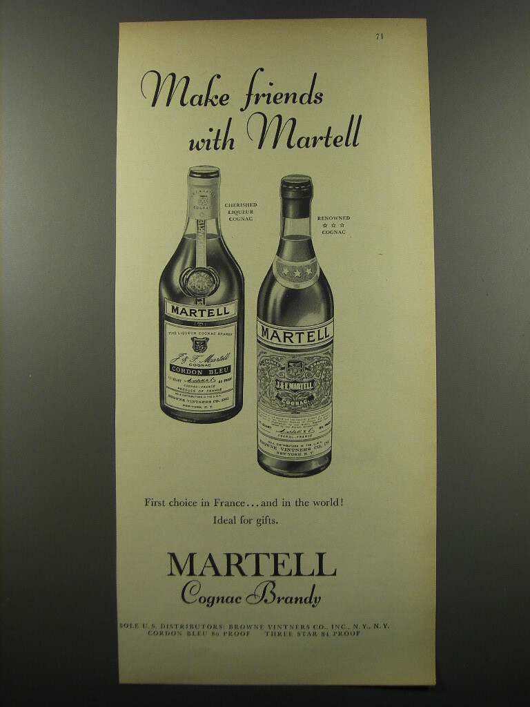 1955 Martell Cognac Ad - Make friends with Martell | eBay