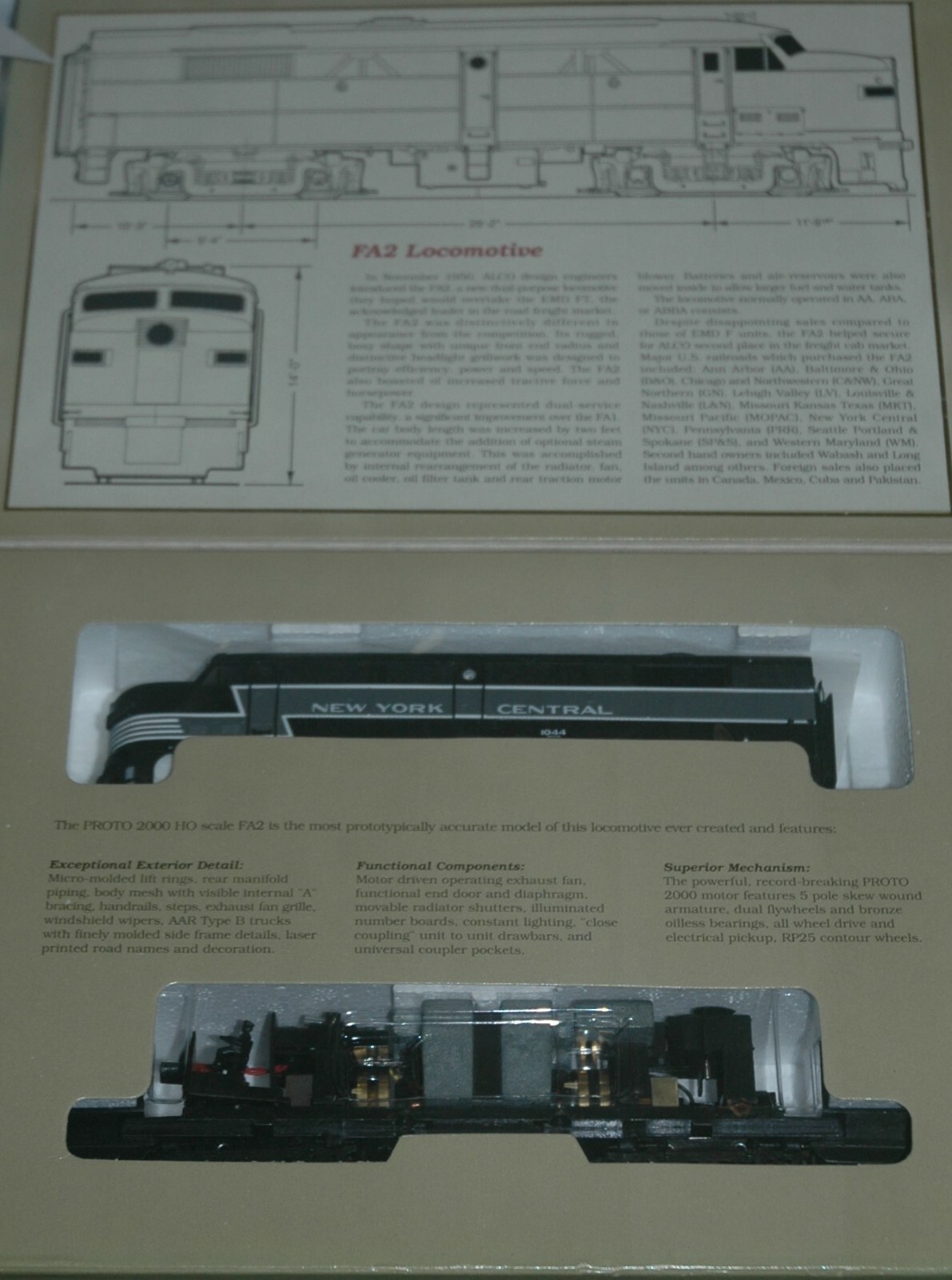 Proto 2000 (P2K) New York Central (NYC) FA2 A-B-A Locomotives ...