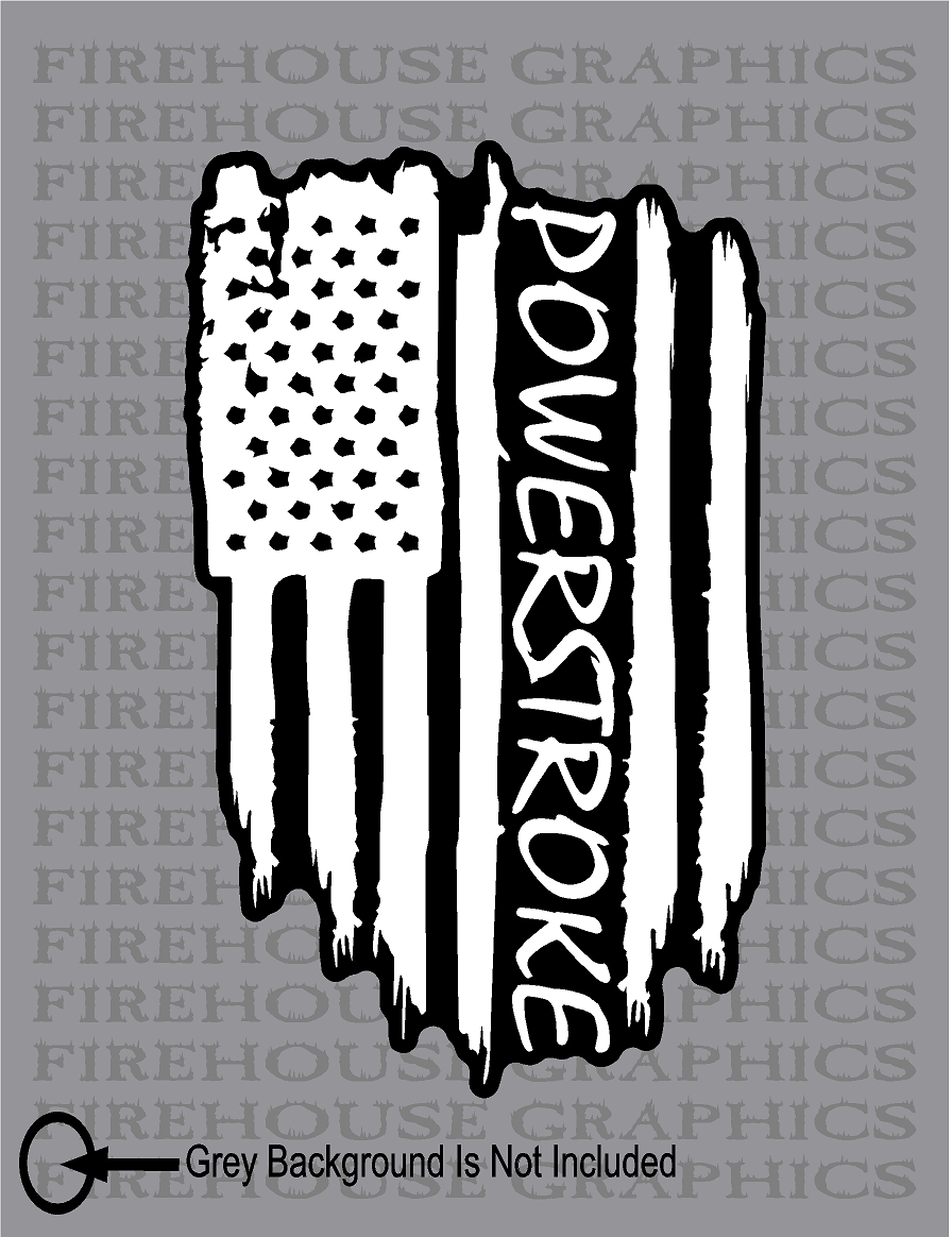 Ford F-250 F-350 Powerstroke Superduty American flag diesel sticker ...