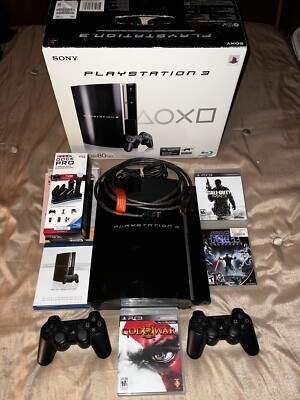 Sony PlayStation 3 80GB Console - Black PS3 CECHL01 Complete In Box ...