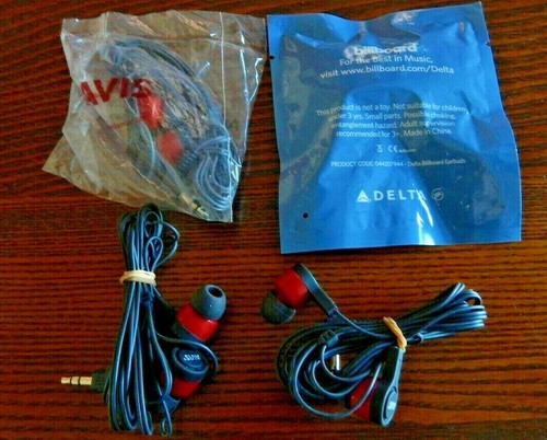 LOT OF 4 PAIRS Delta Airlines & Avis Travel Earbuds Ear Phones NEW ...