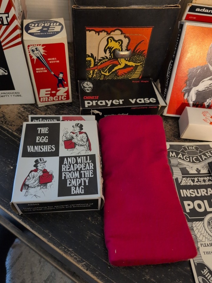 HUGE Vintage Adams Magic Trick Lot Chinese Rings, The Egg Vanishes ...