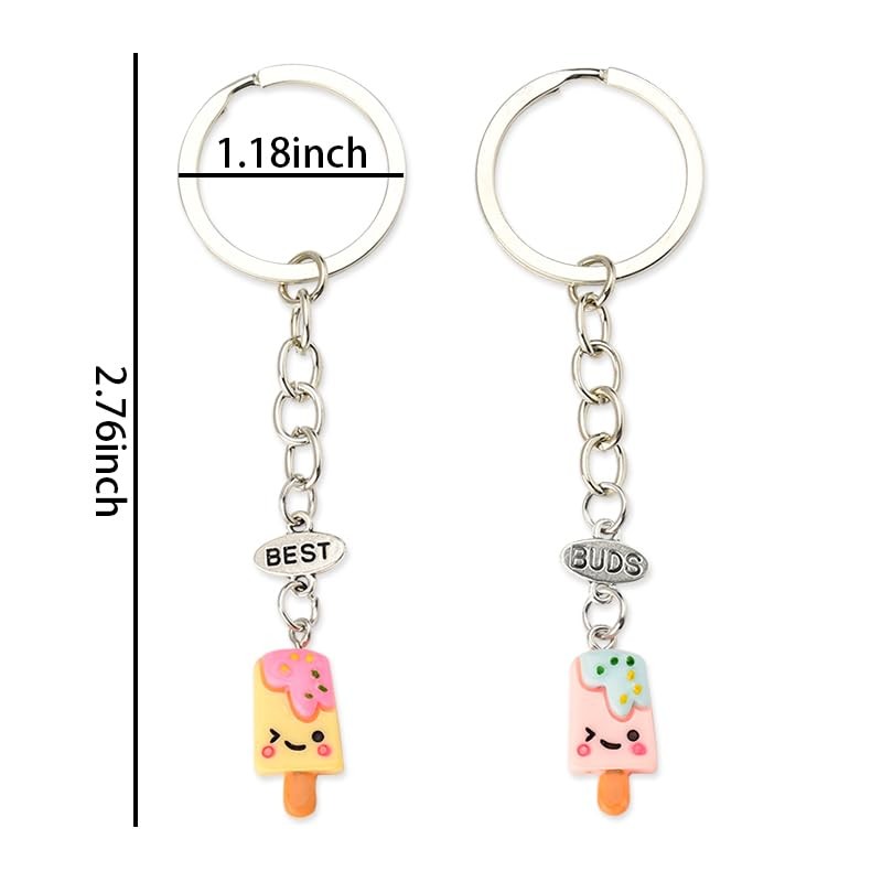 yaozeio Cute Ice Cream Keychains for Women Girlsest Friendsuds Gifts B ...