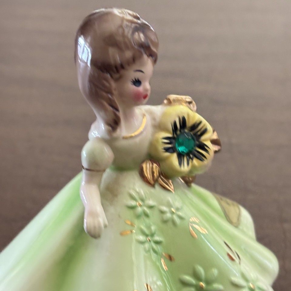 Vintage Josef Originals May Birthday Girl Emerald green Birthstone ...