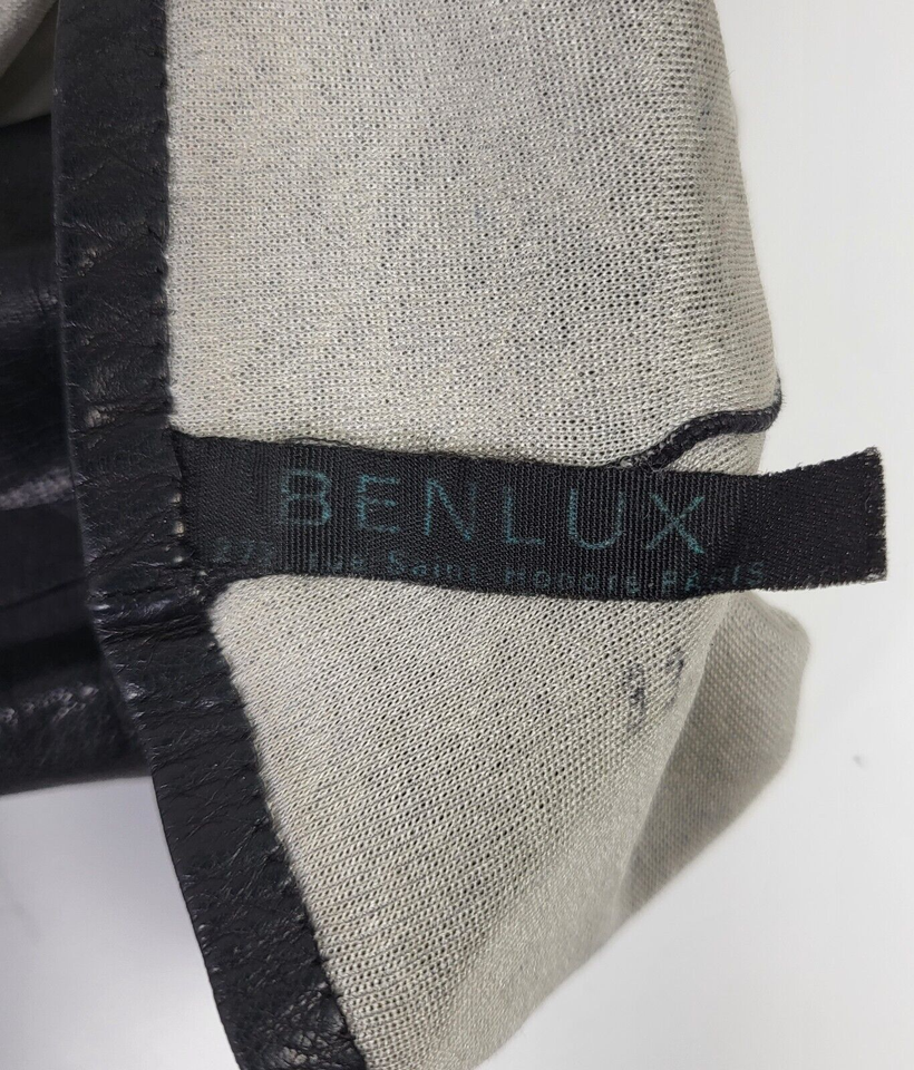 Black Leather Gloves BENLUX 100% Silk Lining Made in Paris France ...