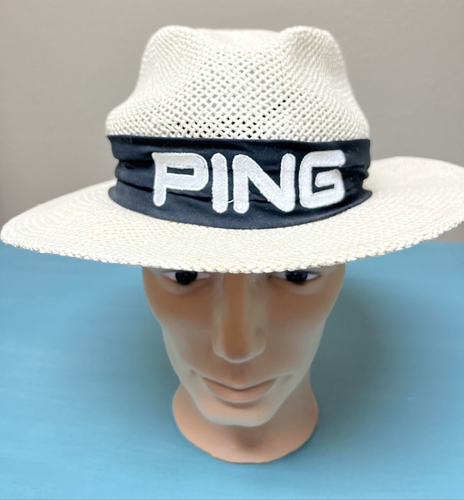 Vintage Ping Made in USA By Karsten Natural Straw Sun Hat Size Medium ...