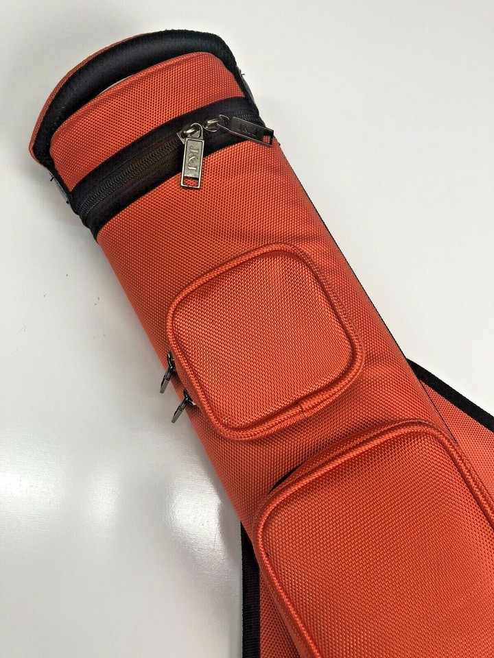 J&J Orange 3 Butt 4 Shaft 3x4 / 2x5 Duranylon Pool Cue Case With ...