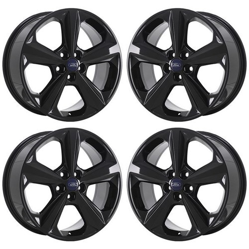 18" FORD EDGE GLOSS BLACK WHEELS RIMS FACTORY OEM 10042 2015-2024 SET ...