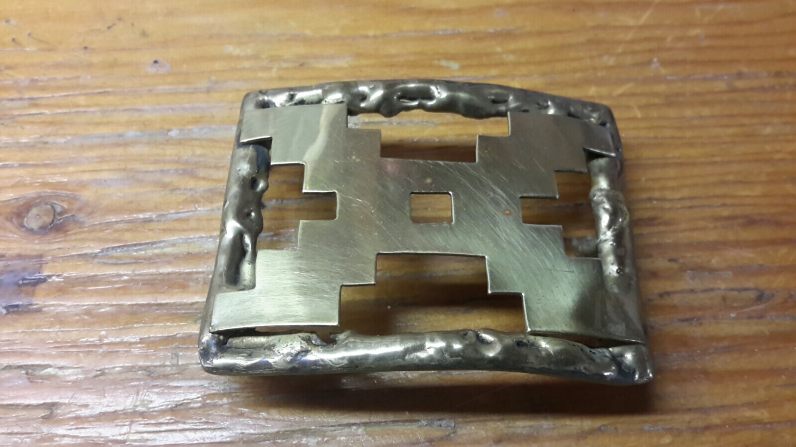 HOME MADE SOLID BRASS BELT BUCKLE, NEW | eBay