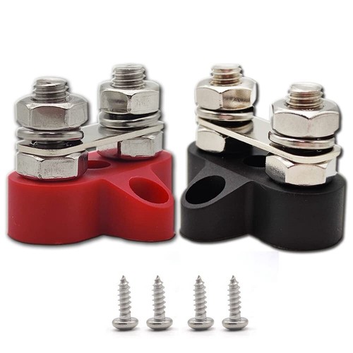 2x 12V 200A Battery Power Distribution Block 5/16" Dual Studs Terminal ...