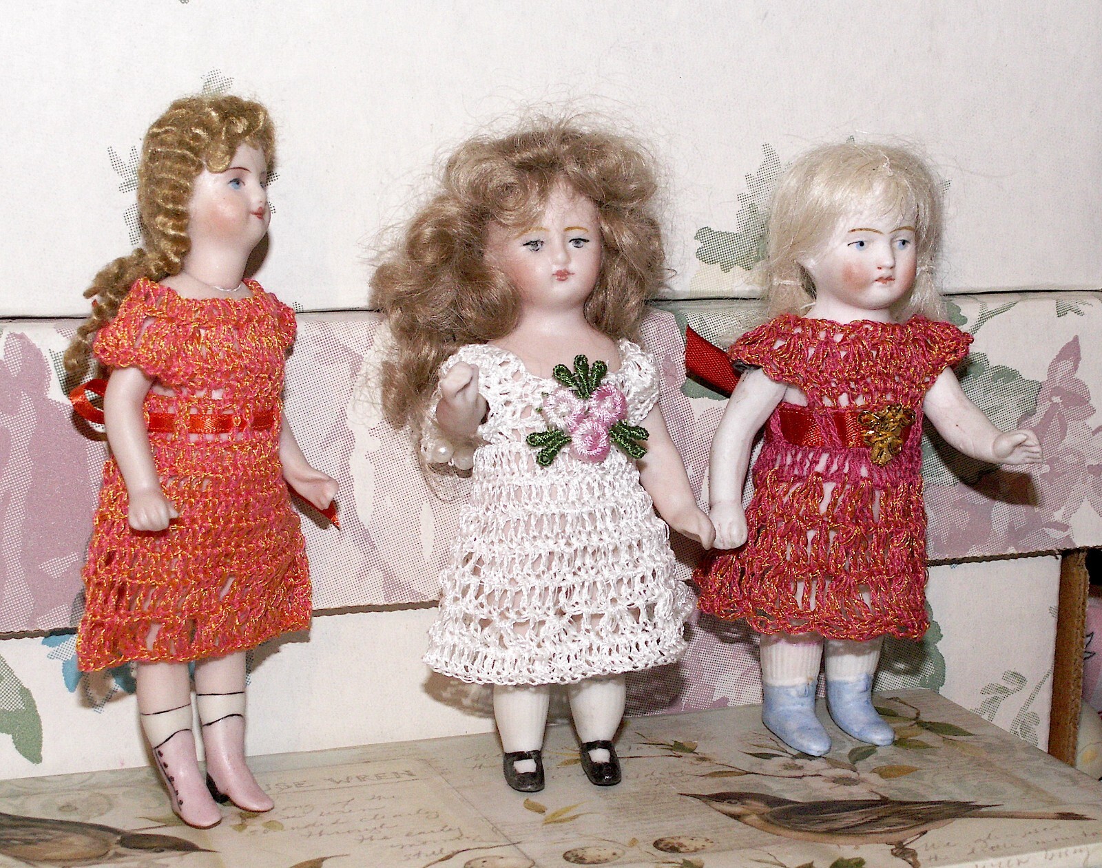 Antique Doll Dress for 4" Miniature Mignonette Doll, Picolette Doll ...