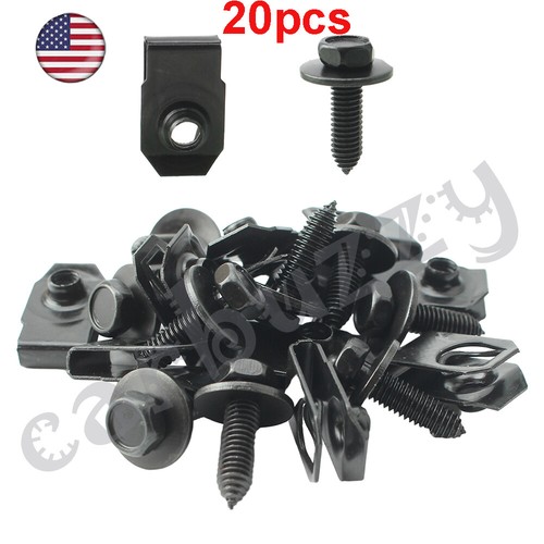 20set Front Bumper U-Nut M6x1.0 + HEX Bolt Fits GM 11503834,11503714 ...