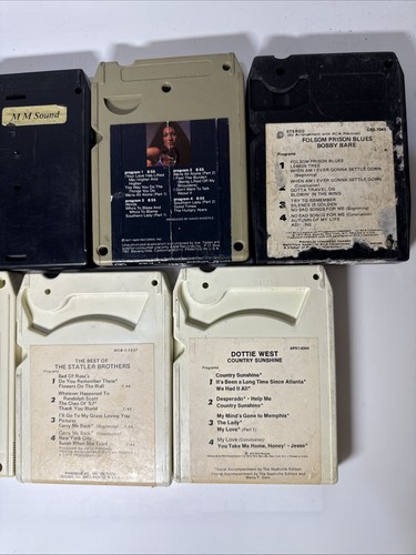 COUNTRY 8-Track Tape Lot (x9) Hank Snow Coolidge Bobby Bare Folsom ...