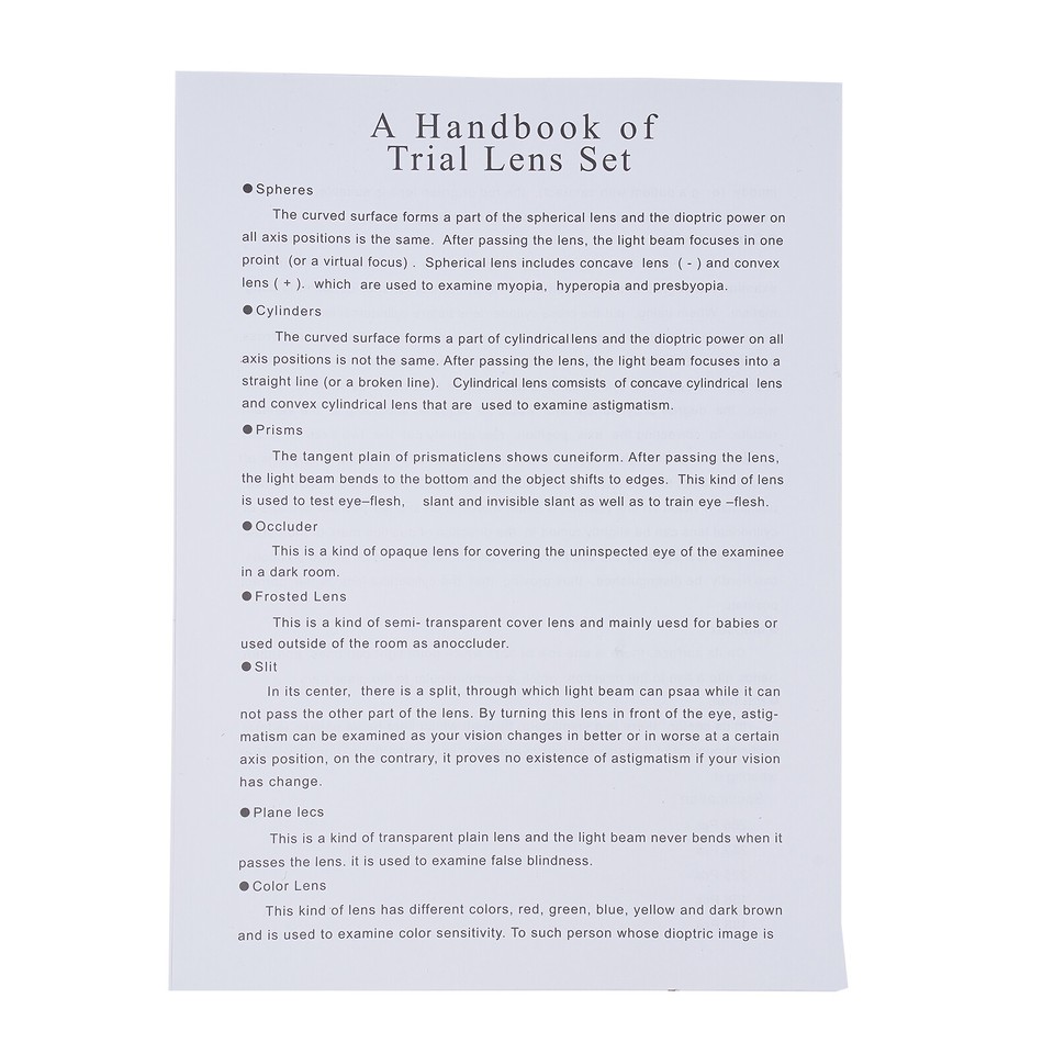 104pcs Optical Lens Optometry Rim Kit W/ Free Optometry Test Trial ...