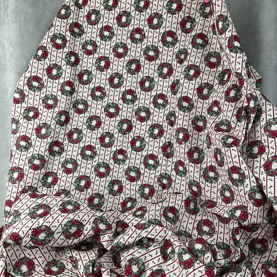 Vintage Marcus Bros Textiles Christmas wreath quilting cotton fabric 73 ...