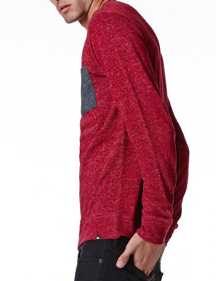 Quiksilver Lightweight Pocket Crew Fleece Sweatshirt Sweater Mens Red ...