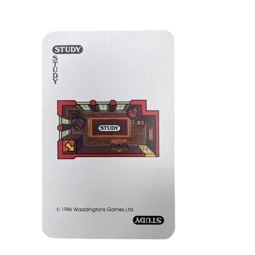 Vintage 1986 CLUE Room Card Study Replacement Game Piece u ...