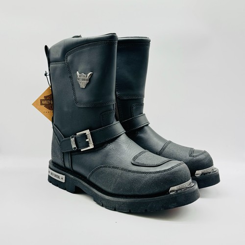 Harley Davidson Mens 12 Shift Engineer Zip Black 9 Inch Motorcycle ...