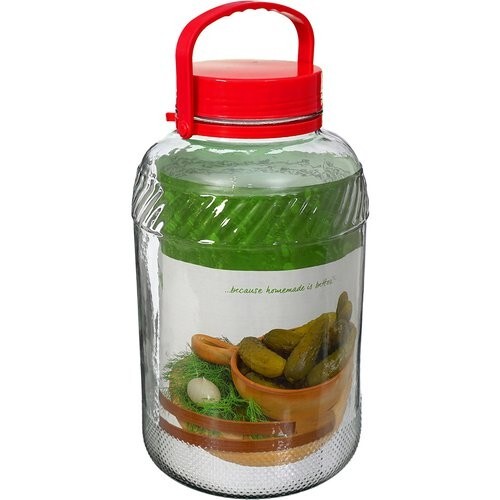 Jar Glass 8 Litres with Plastic Cap and Handle Pickling Storage ...
