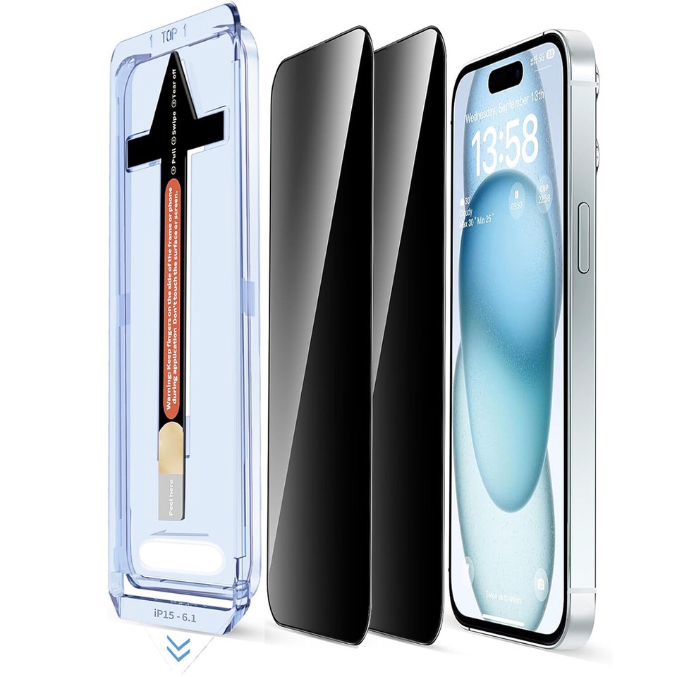 2x iPhone 16 15 14 13 Pro Max Glass Screen Protector Magic Auto Install ...