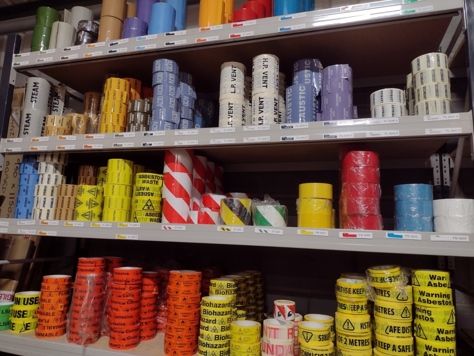 FLAMMABLE Packaging tape 25mm x 66m SAFETY LABELS self adhesive ...