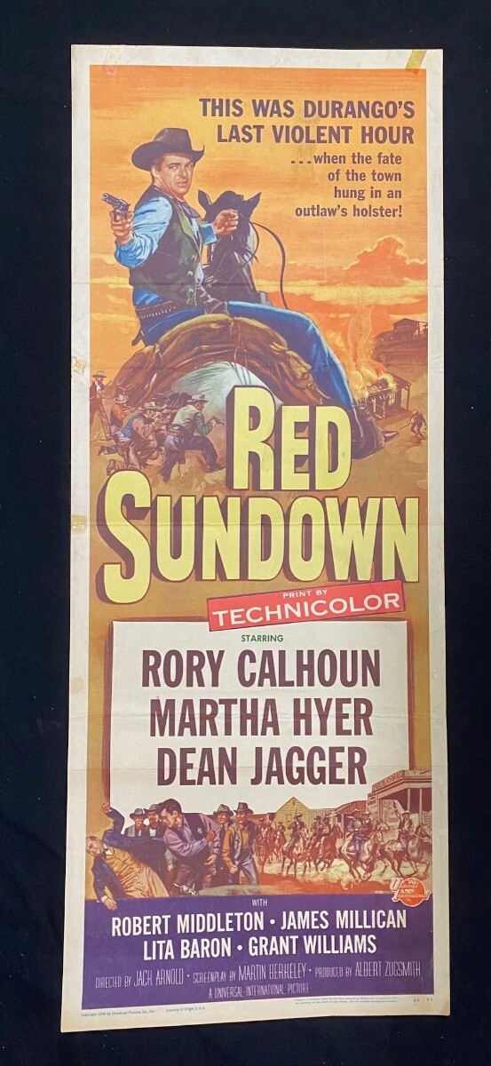 MOVIE POSTER: Red Sundown Original Insert Movie Poster 1956 Rory ...