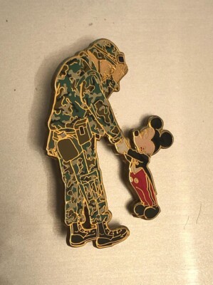 Disney Pin: Mickey Shaking Hands with a Soldier | eBay