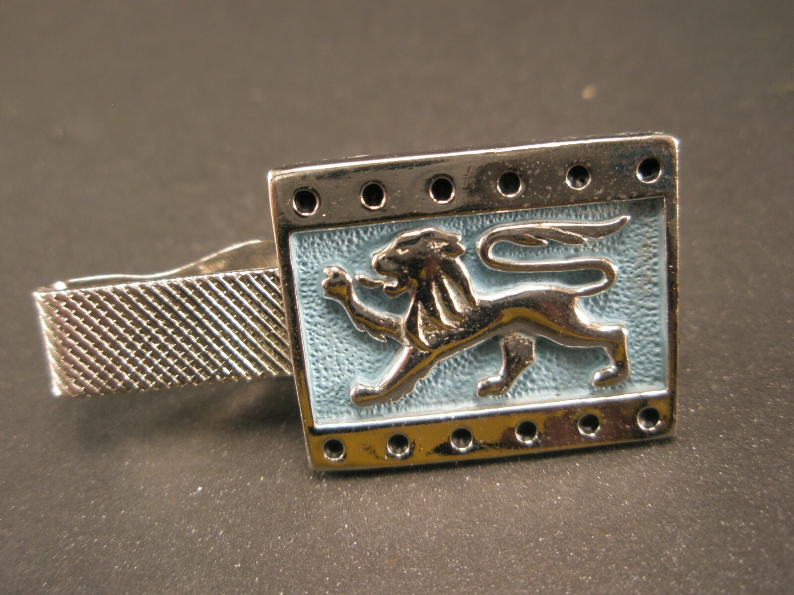 Blue Passant Lion Sigil Blue Background Vintage SMALL… - Gem