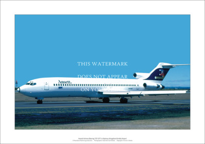 Ansett Airlines Boeing 727-277 A3 Art Print – Sydney Airport – 42 x 29 ...