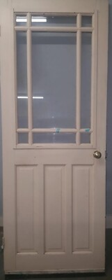Original Victorian Glass Internal Vestibule 3 panel Pine Door W/ Iron ...