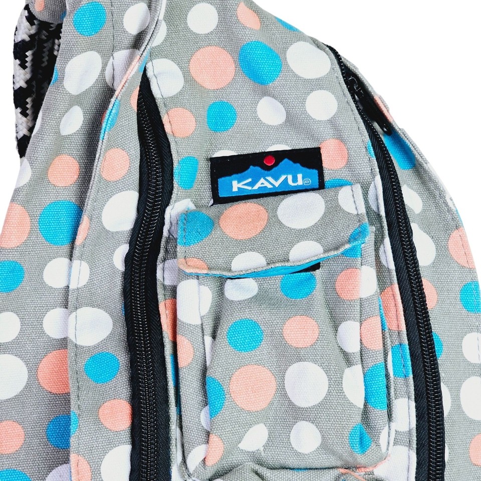 Kavu Rope Sling Bag with Polka Dot Pattern, Multi Pocket, EUC | eBay