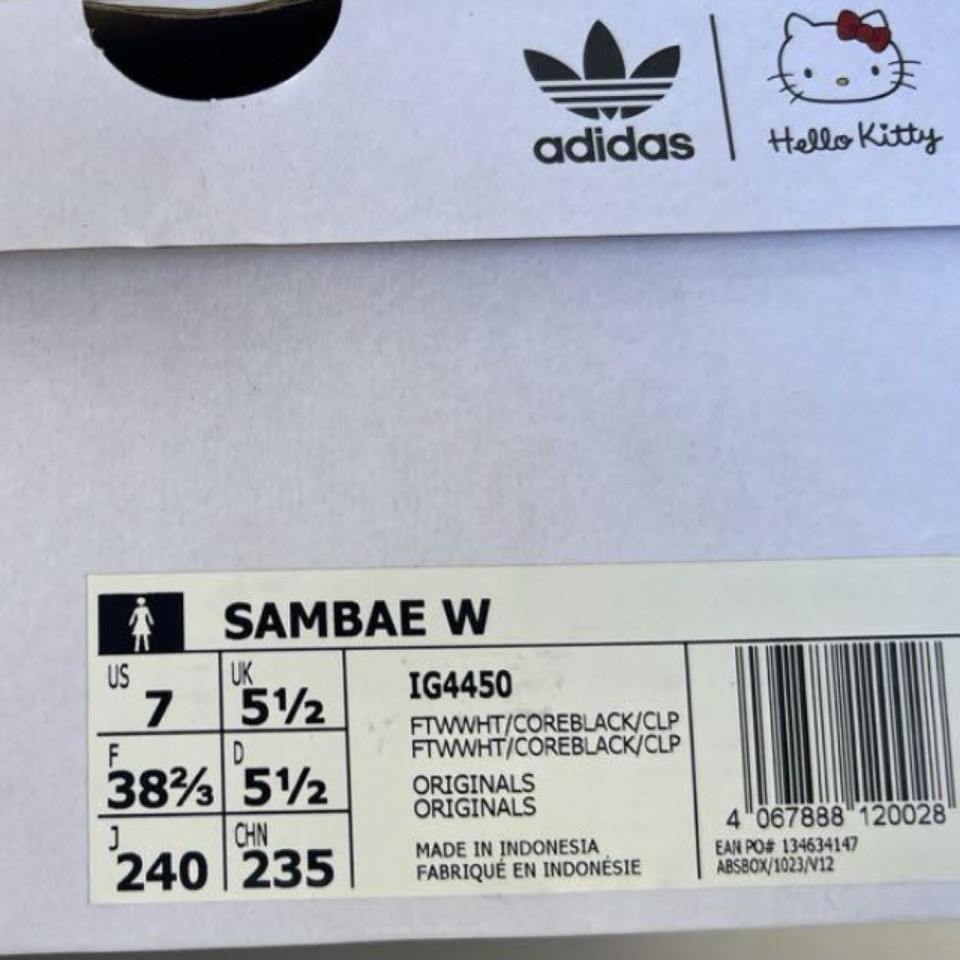 Adidas Originals Sambae Sanrio Hello Kitty White Pink W IG4450 Sneaker ...