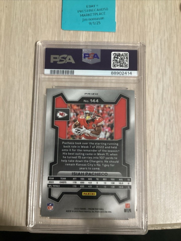 2023 Panini Prizm Isiah Pacheco Silver Prizm Gem Mint 10 | eBay