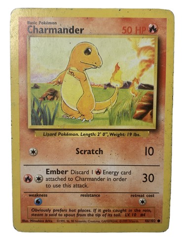 Pokémon TCG Charmander Base Set 46/102 Regular Unlimited Common | eBay