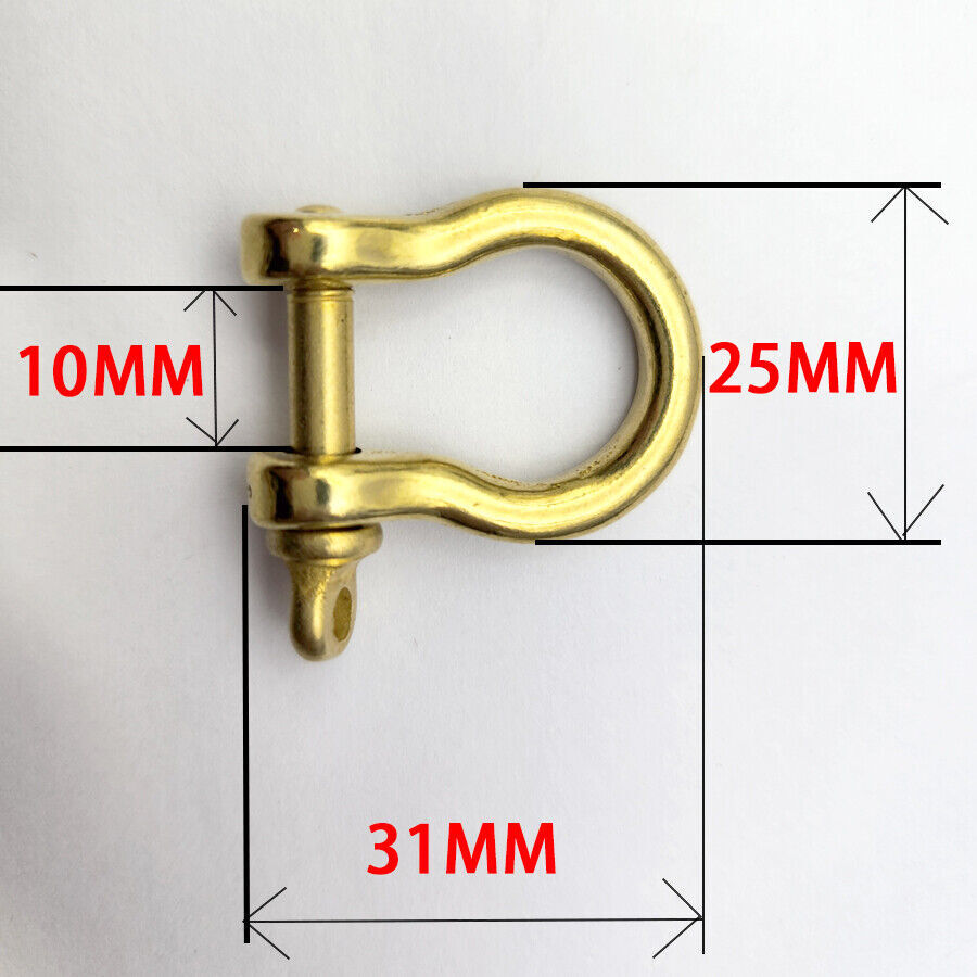 5/10pcs Solid Brass Bow Shackle Joint Connect D Ring For Bag Wallet Key ...