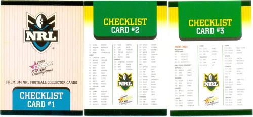 2008 Select NRL Champions 3 card checklist | eBay