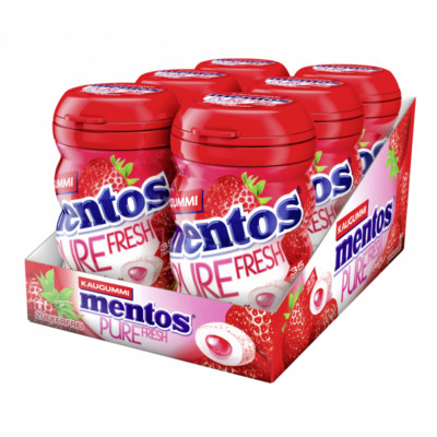 Multipack: 6x MENTOS Gum Pure Fresh Erdbeere Curvy Dose je 70g | eBay.de