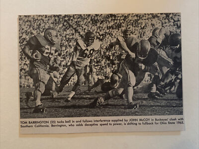 Tom Barrington John McCoy Ohio State 1965 S&S Football Pictorial 5X7 ...