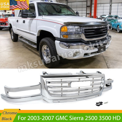 For 2003-2007 GMC Sierra 2500 3500 HD Chrome Front Bumper Upper Grille ...