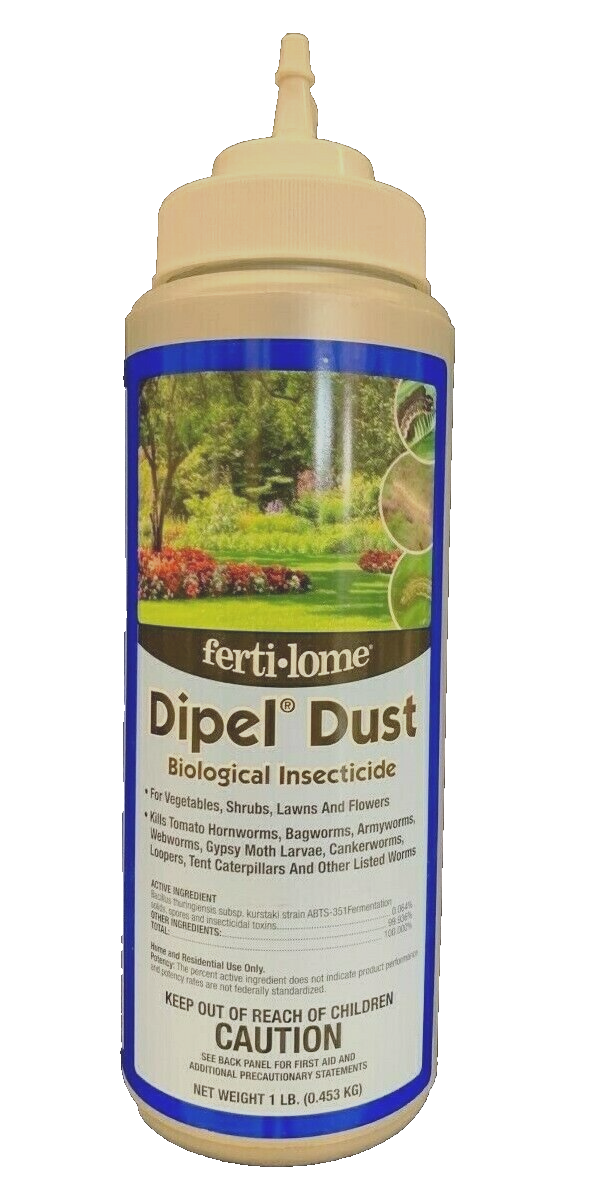 Fertilome Dipel Dust 1lb Bt vegetables natural insecticide hornworms ...