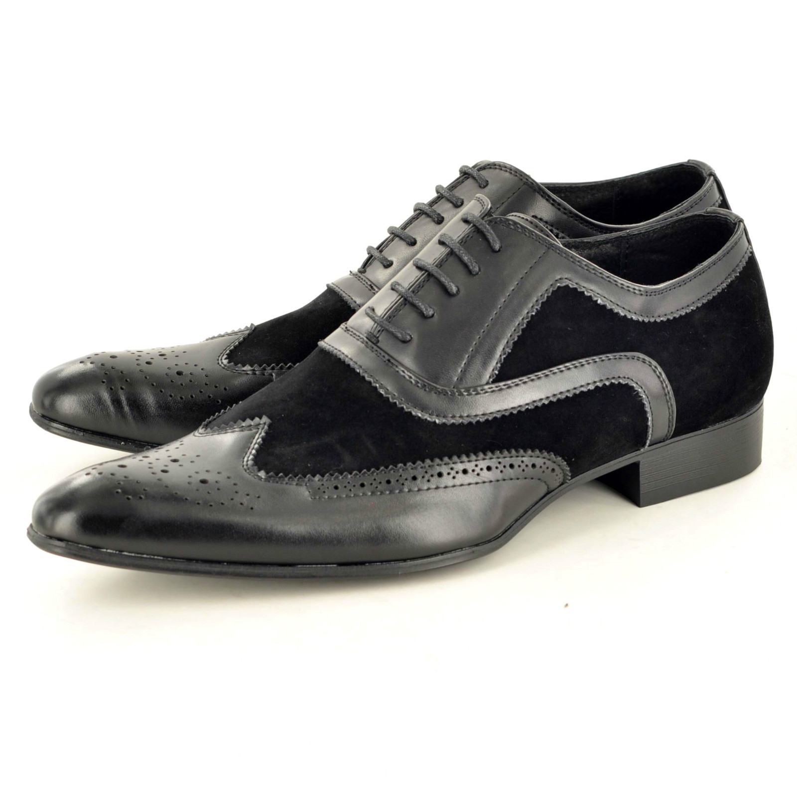 Men's Faux Suede Casual Formal Lace Up Winkle Pickers Brogues Shoes UK ...