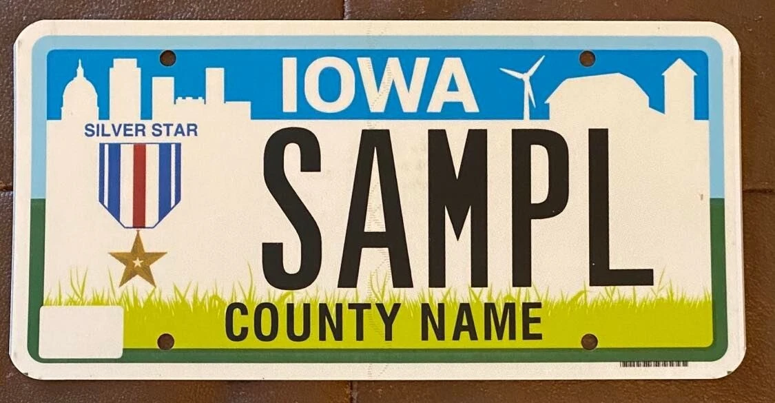 Silver Star License Plate