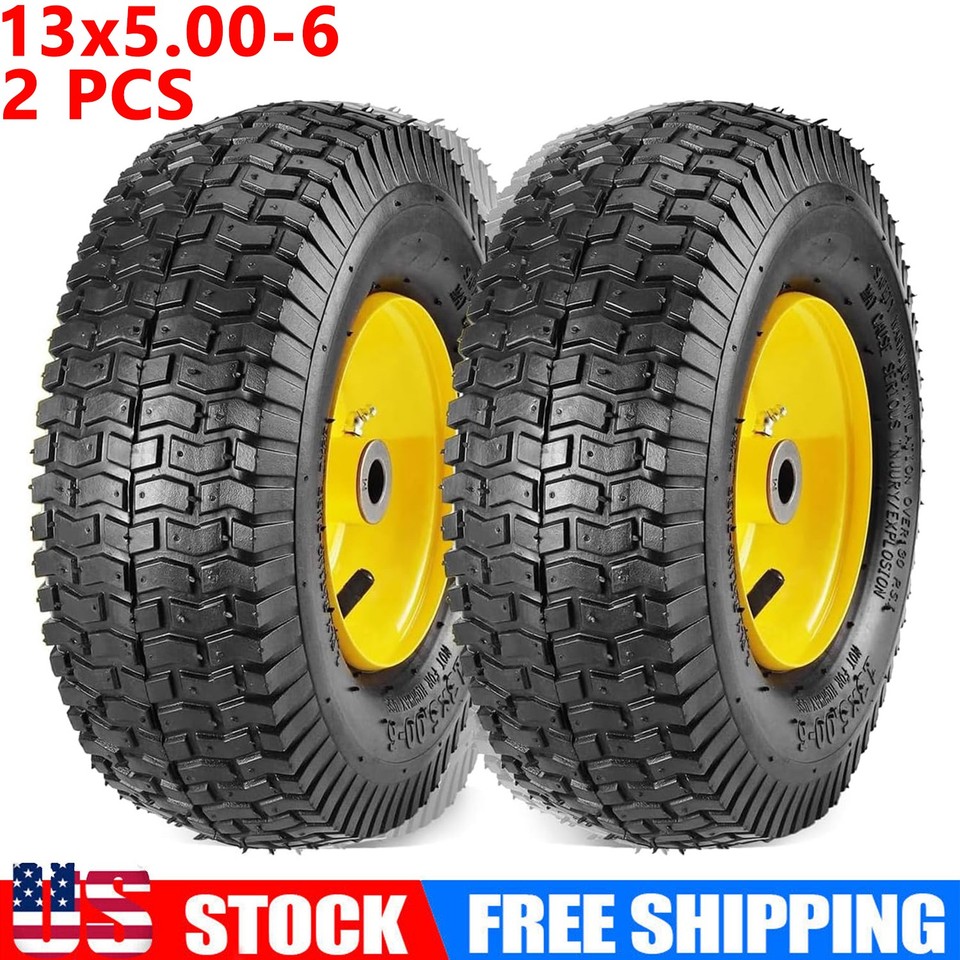 2pcs 13x5.00-6 Tire and Wheel Replace Lawn Mower Tires 13x5x6 13x5-6 ...