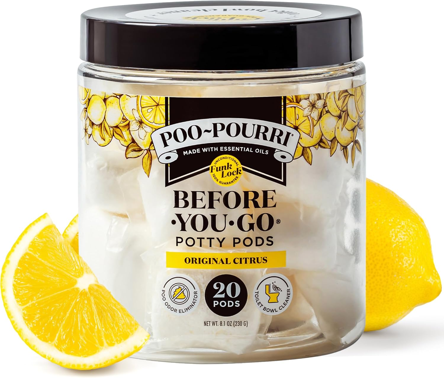 Poo-Pourri Before-You-Go 2-In-1 Toilet Potty Pods, Original Citrus, 20 ...