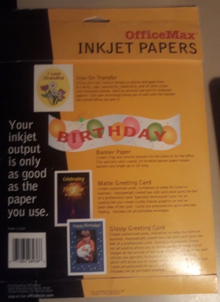 OfficeMax Magnetic Inkjet Paper- 4 sheets UPC:071064289366 | eBay