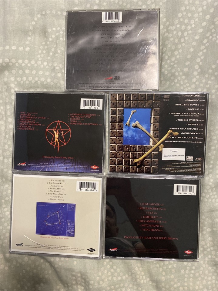 Rush 5 Cds Signals/ 2112/ Moving Pictures/Presto/ Roll The Bones | eBay