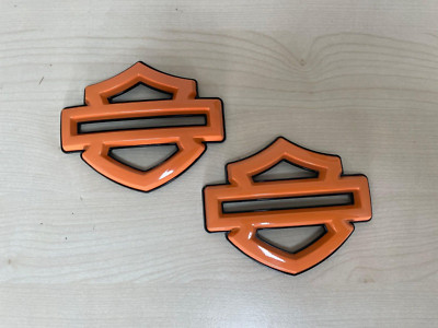 Harley Davidson CVO Emblems, Black & ORANGE Top Metal sized for Gas ...