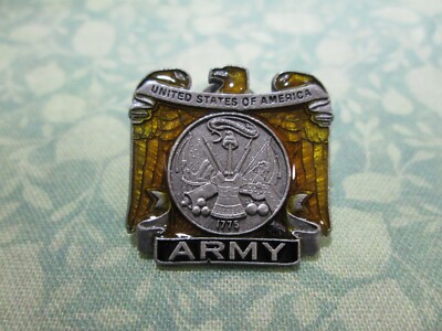 Vintage United States Army American Legion Lapel Pin Pewter & Enamel ...